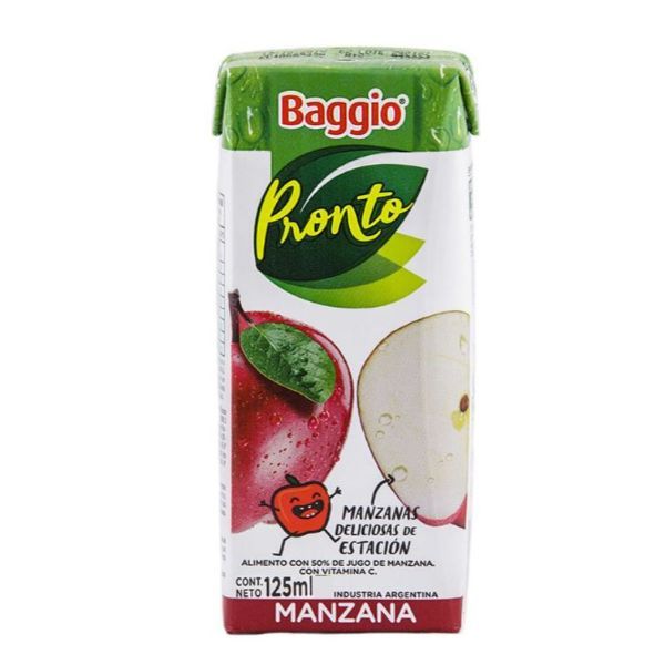 ALIMENTO BAGGIO PRONTO MANZANA ROJA X 125 CC. | Super MaMi