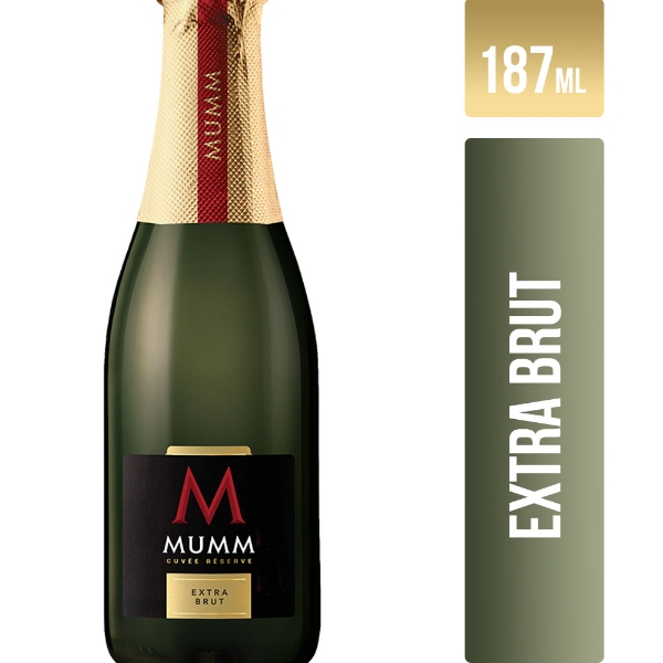 CHAMPAGNE MUMM CUVEE RESERVA EXTRA BRUT BOTELLA X 187 CC. | Super MaMi